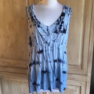 ONE WORLD | Tops | One World Blue Boho Tank Sz Xl | Poshmark